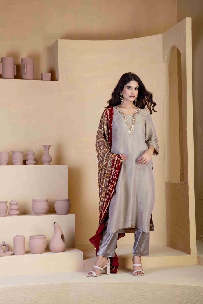 Copper shimmer suit set